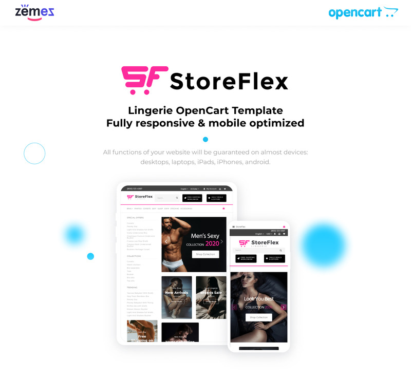 StoreFlex Lingerie Website Template for Underwear Shop OpenCart Template